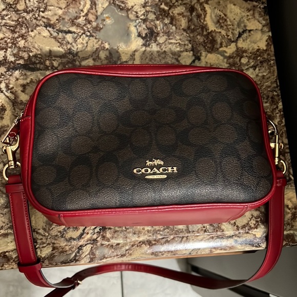 Coach | Bags | Used Red And Brown Crossbody Coach Bag | Poshmark
